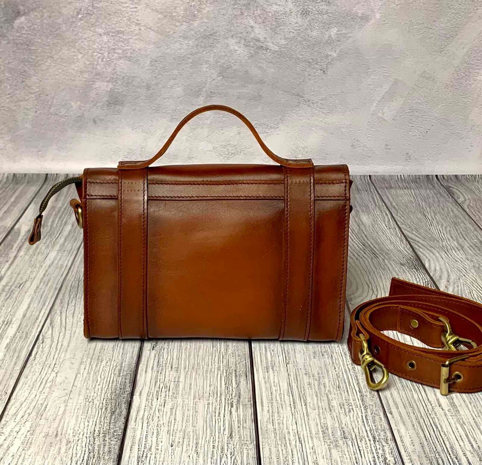 Vintage Leather Briefcase,handle Wallet Bag,satchel Bag,messenger Bag ...
