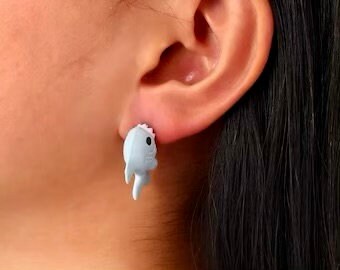 Shark Bite Ear Earrings Grey Shark Handmade Polymer Earrings Cute ...