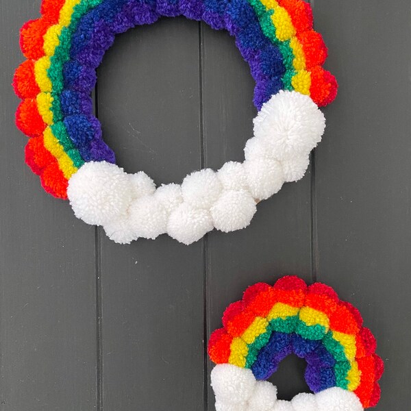Rainbow Wreath - Etsy