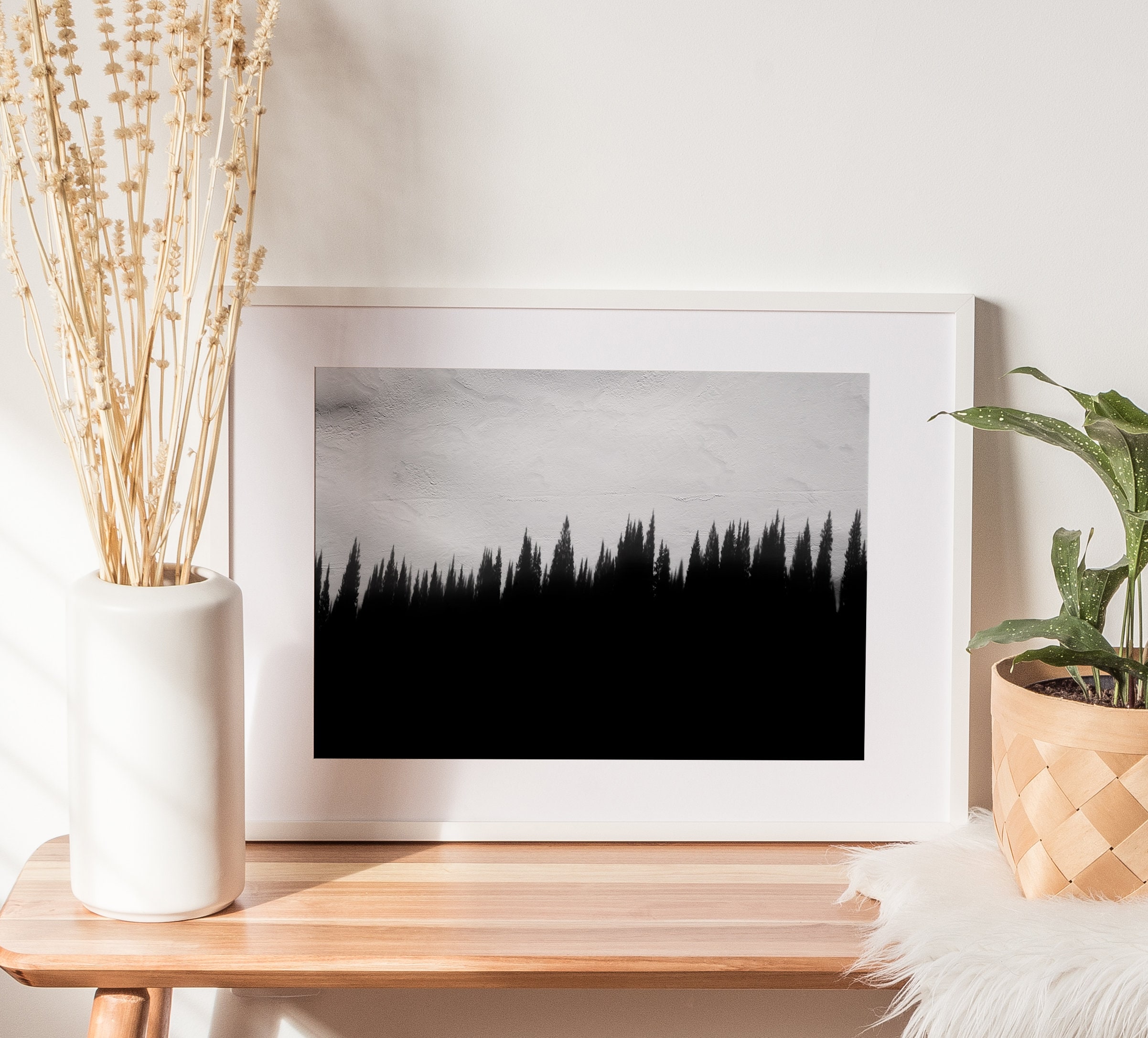 Black Trees Print, Black and White Trees Print, Black and White Trees ...