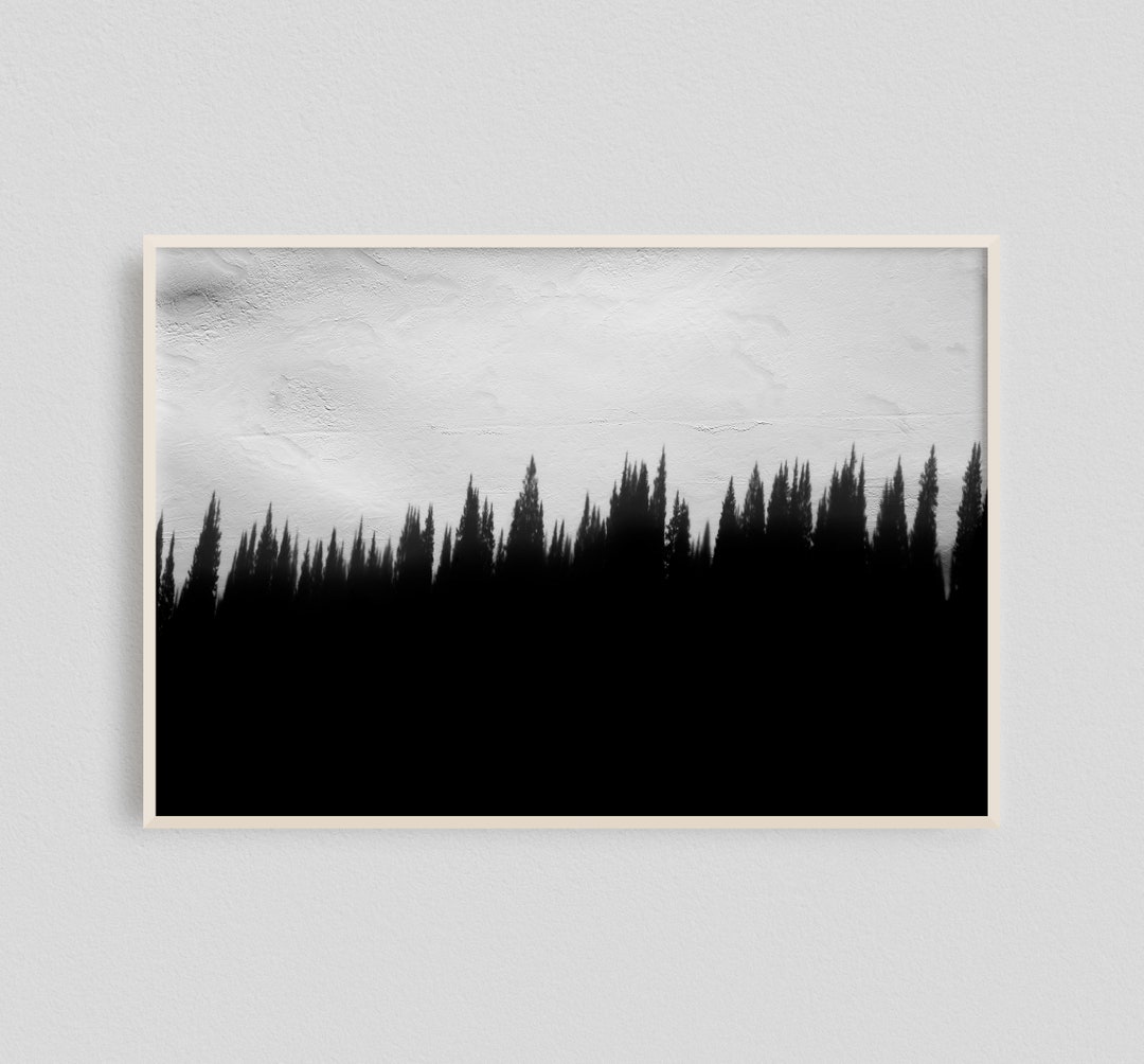 Black Trees Print, Black and White Trees Print, Black and White Trees ...