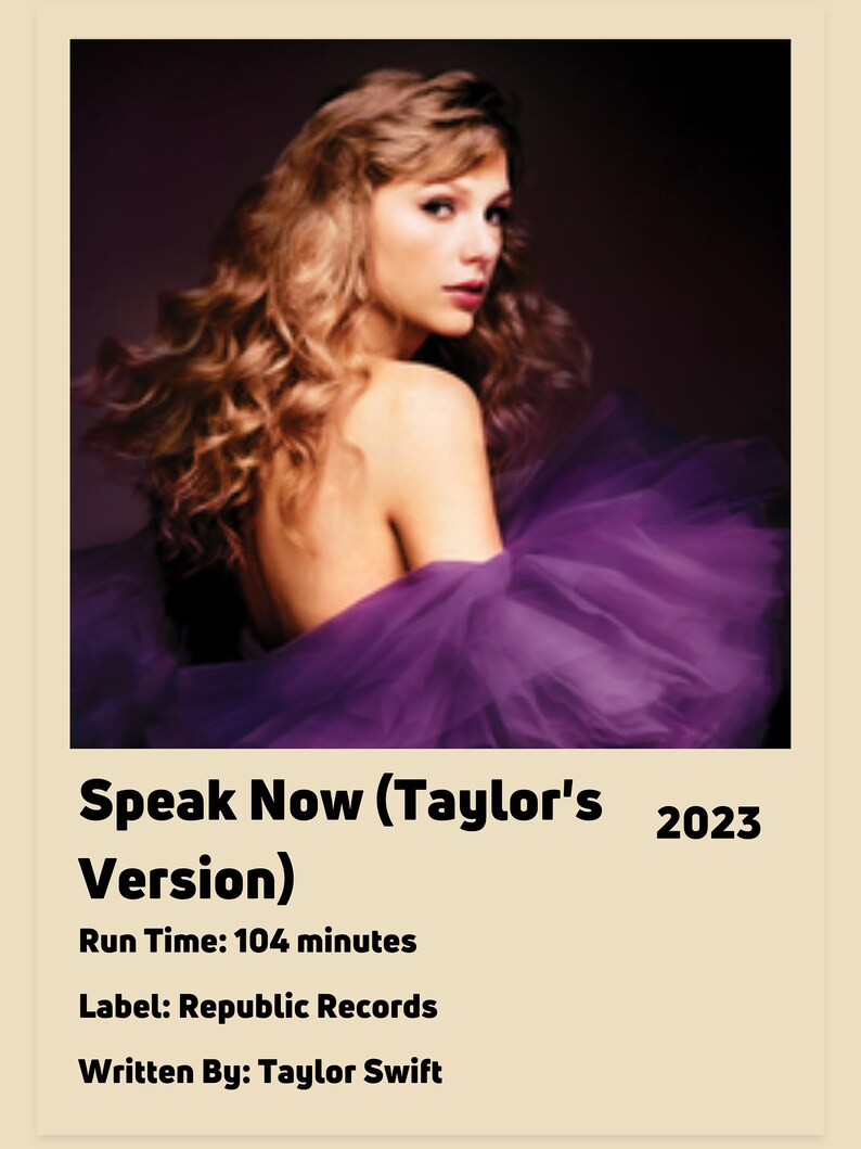 Taylor Swift Speak Now Album Poster Earrings - Etsy