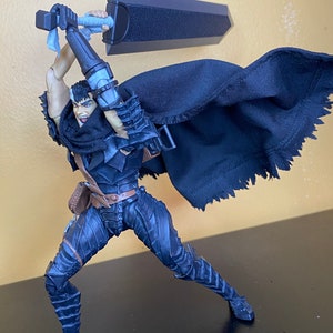 1/12 Scale Black Tattered Cloth Wired Cape With Separate Hood (wired ...