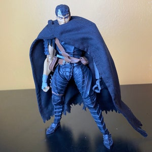 1/12 Scale Black Tattered Cloth Wired Cape With Separate Hood (wired ...