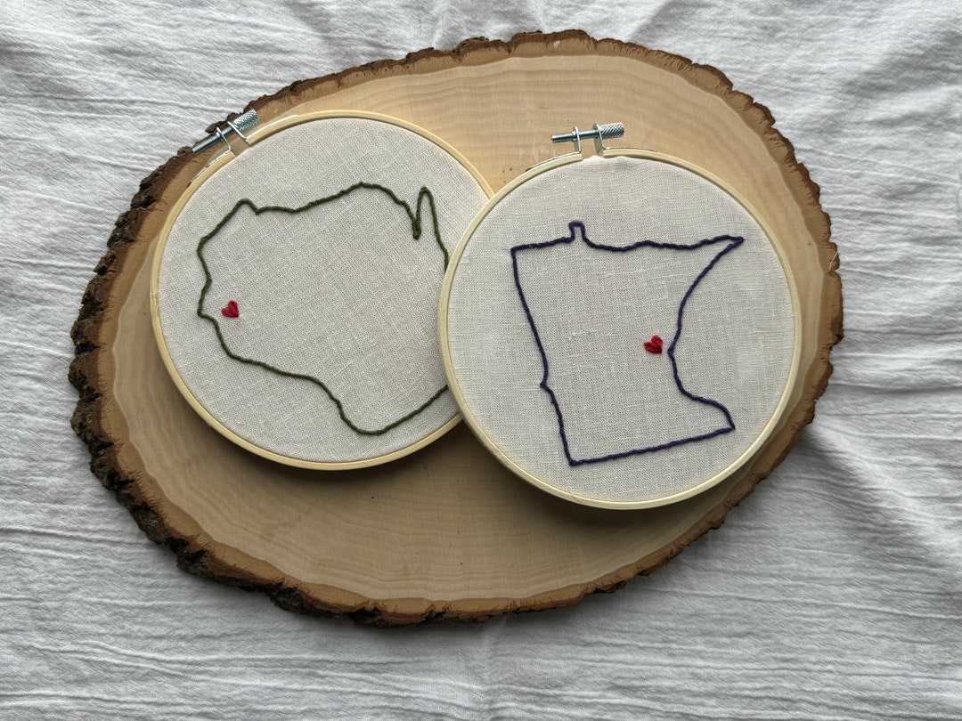 State Outline Embroidery Kit - Etsy