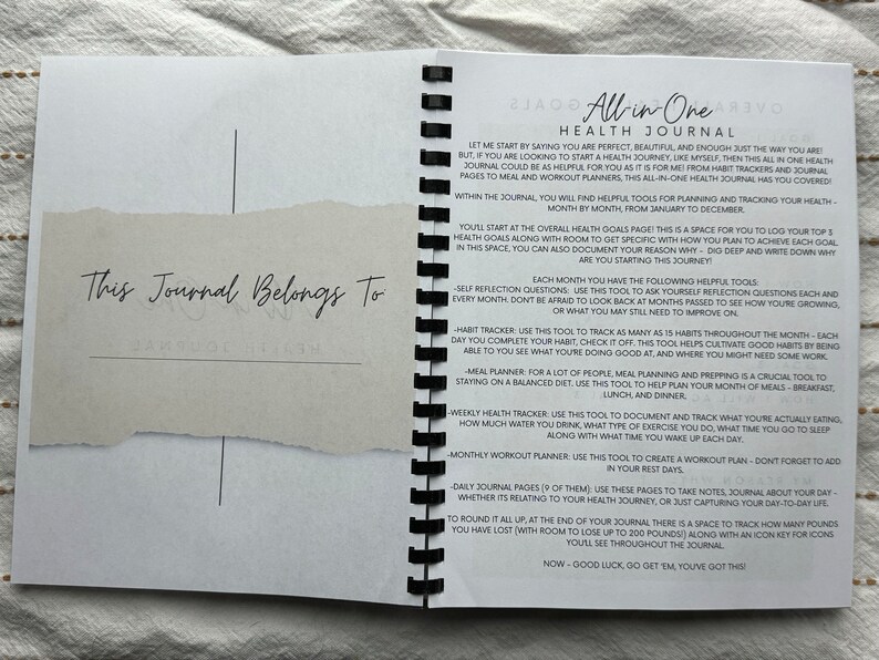 All-in-one Health Journal - Etsy