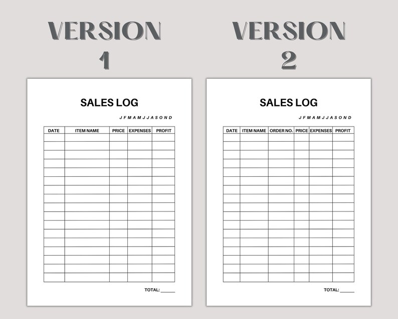 Sales Log, Printable Sales Tracker, Order Tracker, Order Log, Online ...