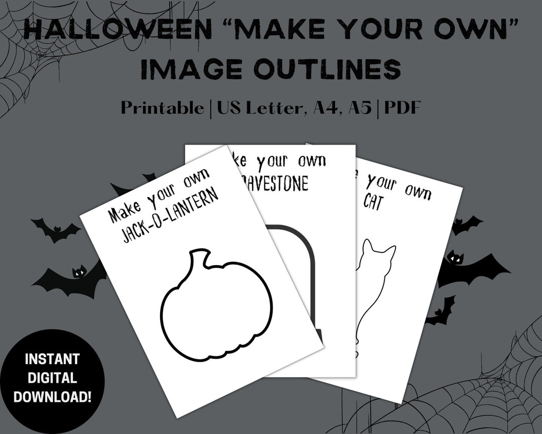 Halloween Drawing Activity Sheets, Printable Halloween Sheets, Kids ...