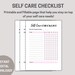 Self Care Checklist for Wellbeing, Health and Lifestyle, Daily Check in ...