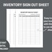 Inventory Sign Out Sheet, Checkout and Track Inventory Sign Out and ...