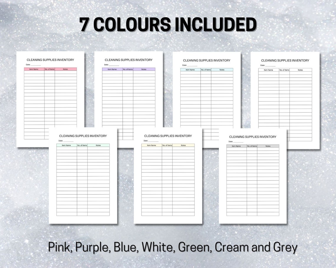 Cleaning Supplies Inventory, Printable Cleaning Supplies Log, Cleaning ...