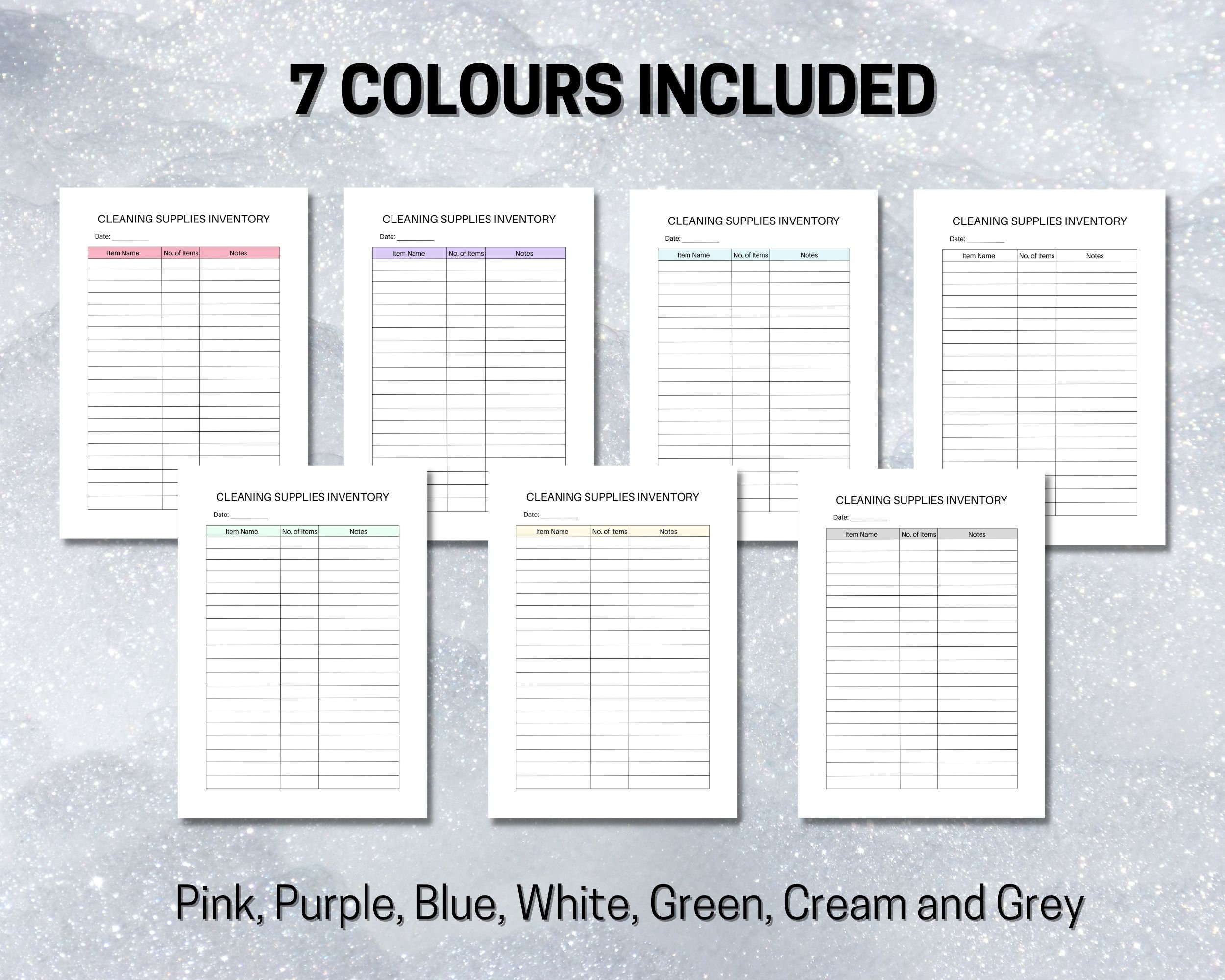 Cleaning Supplies Inventory, Printable Cleaning Supplies Log, Cleaning ...