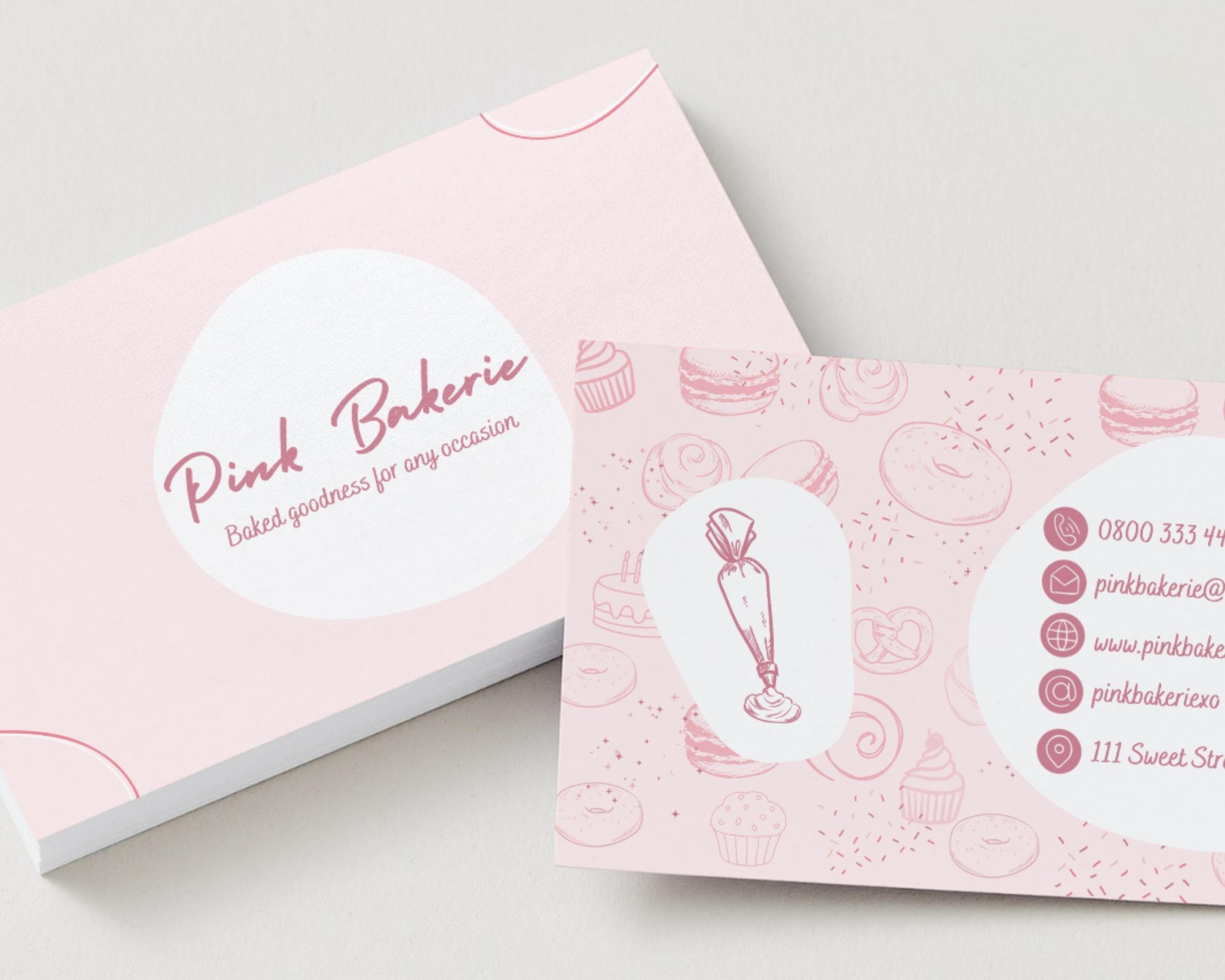 Bakery Business Card Template, Canva Business Card Template, Printable ...