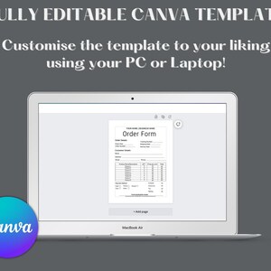 Order Form Template, Editable Order Form Template, Canva Editable ...