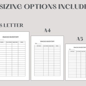 Snacks Inventory, Printable Food Inventory, Snack Log, Food Log, Pantry ...