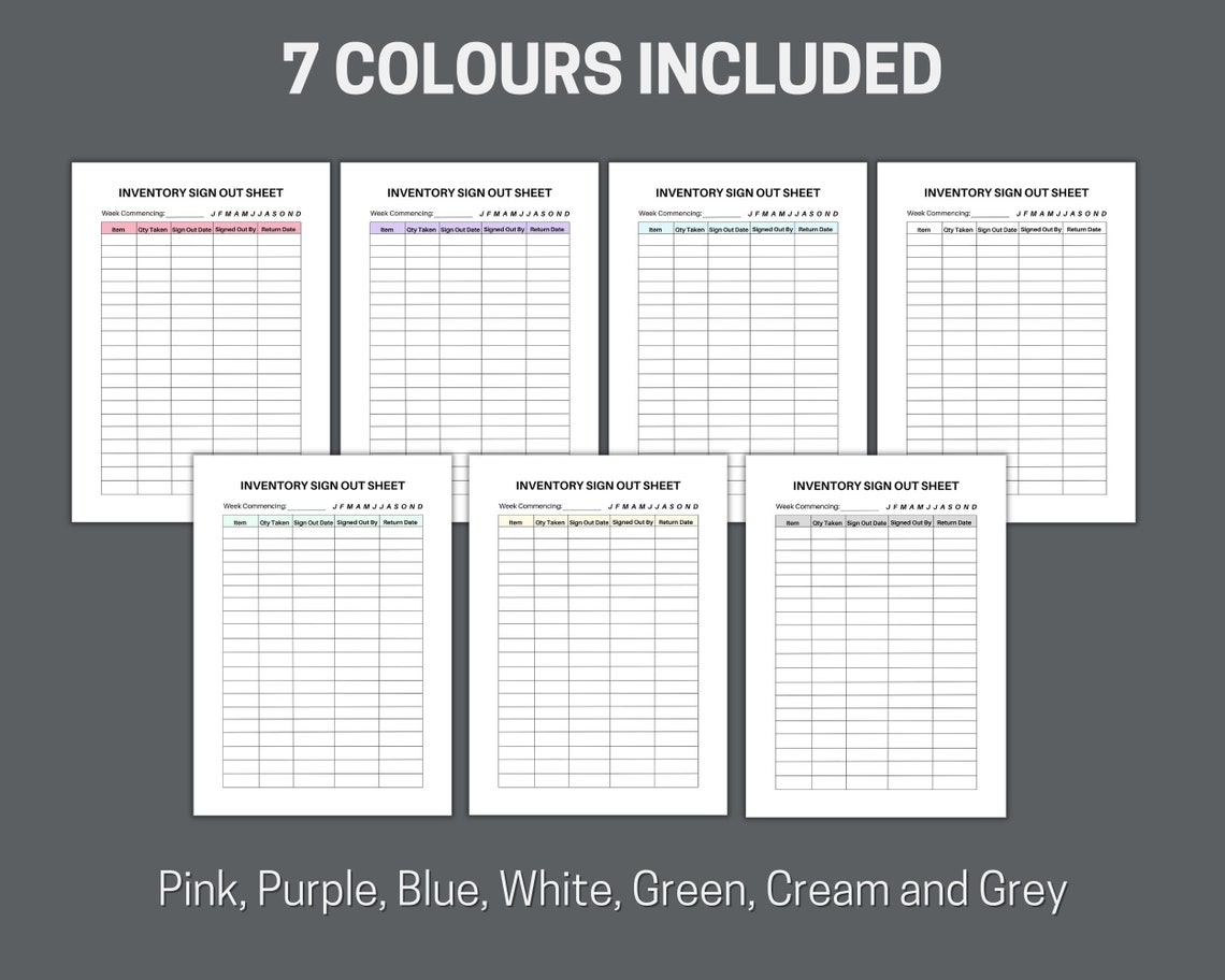 Inventory Sign Out Sheet, Checkout and Track Inventory Sign Out and ...