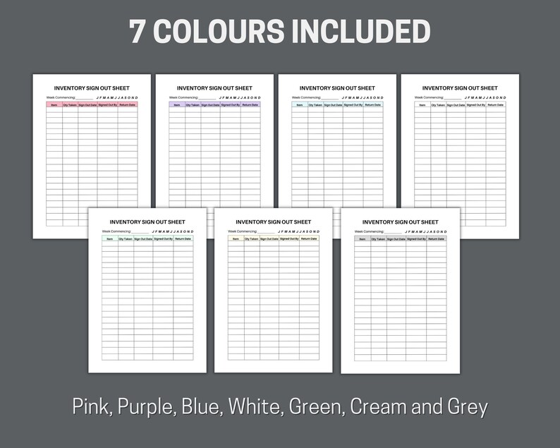 Inventory Sign Out Sheet, Checkout and Track Inventory Sign Out and ...