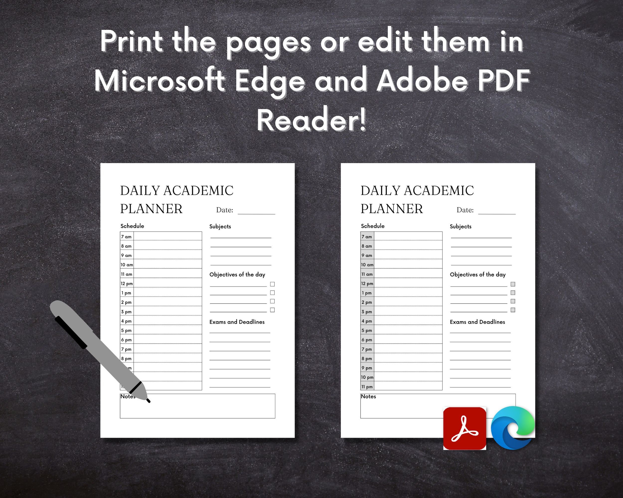 Daily School Planner, Printable Revision Tracker, Study Planner and ...