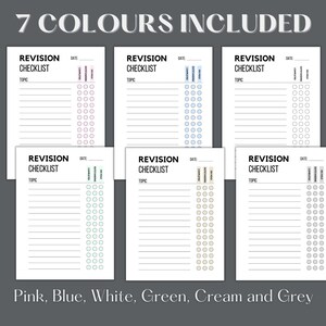 Study and Revision Checklist, Printable Student Planner and Tracker for ...