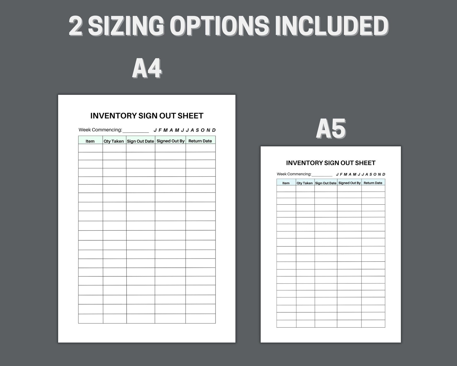 Inventory Sign Out Sheet, Checkout and Track Inventory Sign Out and ...