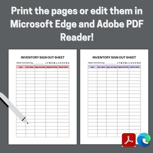 Inventory Sign Out Sheet, Checkout and Track Inventory Sign Out and ...
