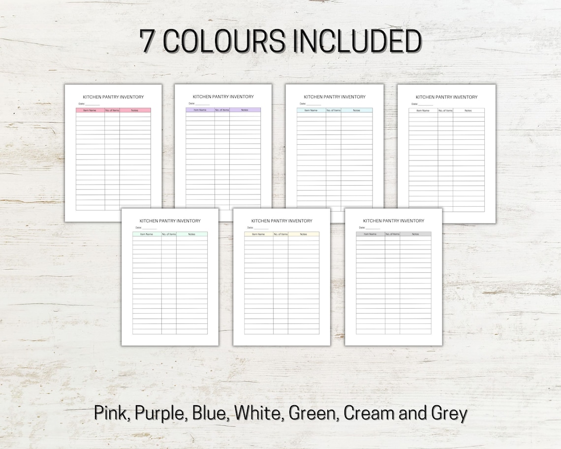 Kitchen Pantry Inventory, Printable Kitchen Log, Kitchen Pantry ...