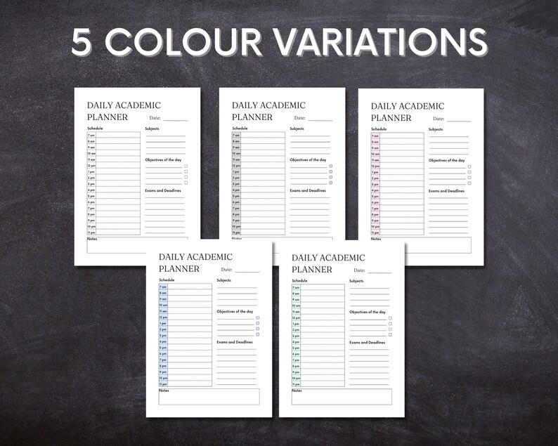 Daily School Planner, Printable Revision Tracker, Study Planner and ...