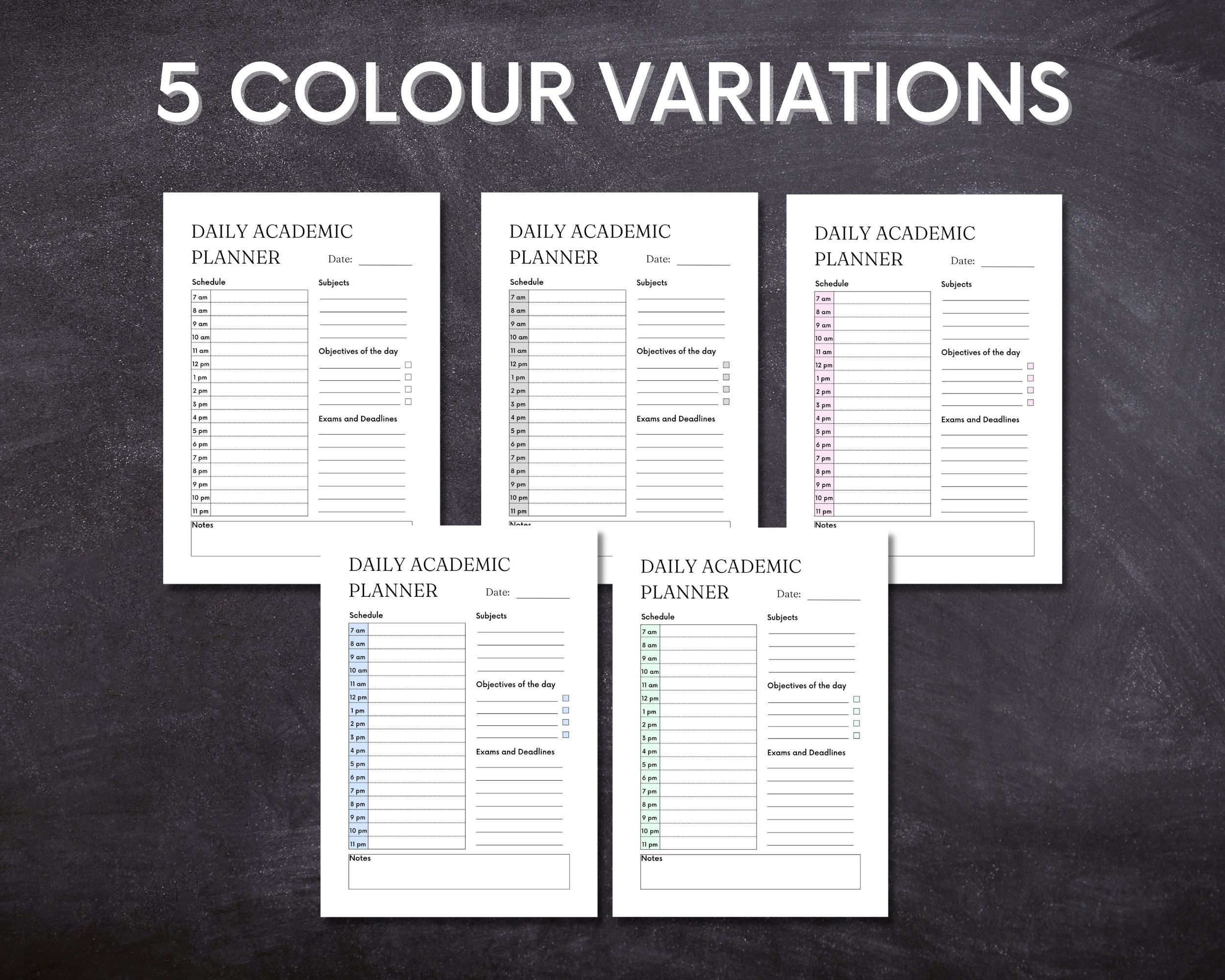 Daily School Planner, Printable Revision Tracker, Study Planner and ...