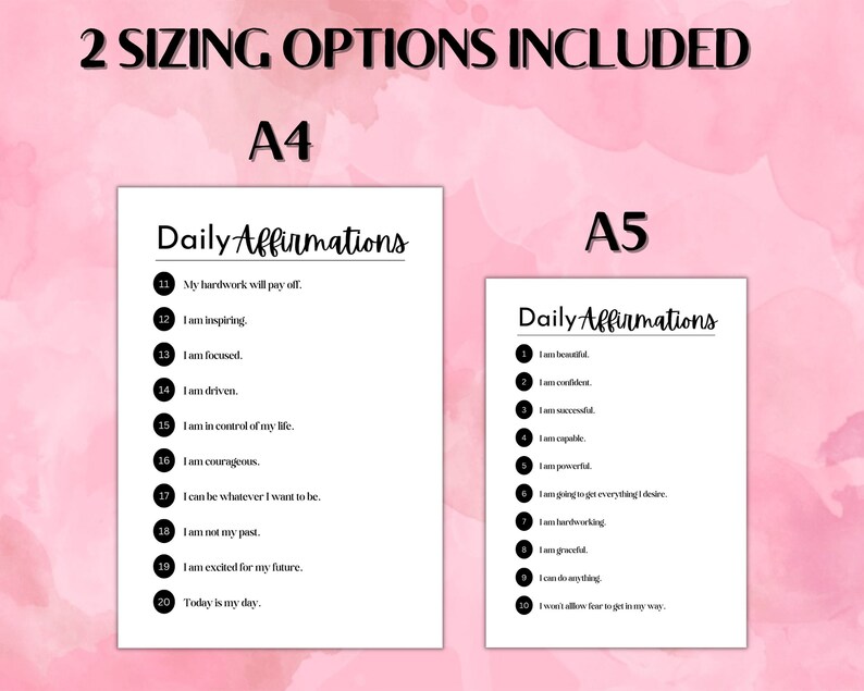 100 Daily Affirmations for Positivity, Printable Affirmations for ...