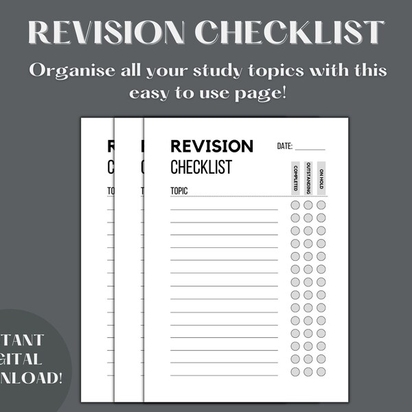 Student Planner, Printable Exam and Study Kit, Exam Planner, School ...