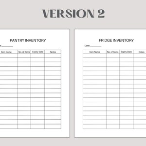 Kitchen Inventory Log, Printable Kitchen Inventory, Fridge Inventory ...