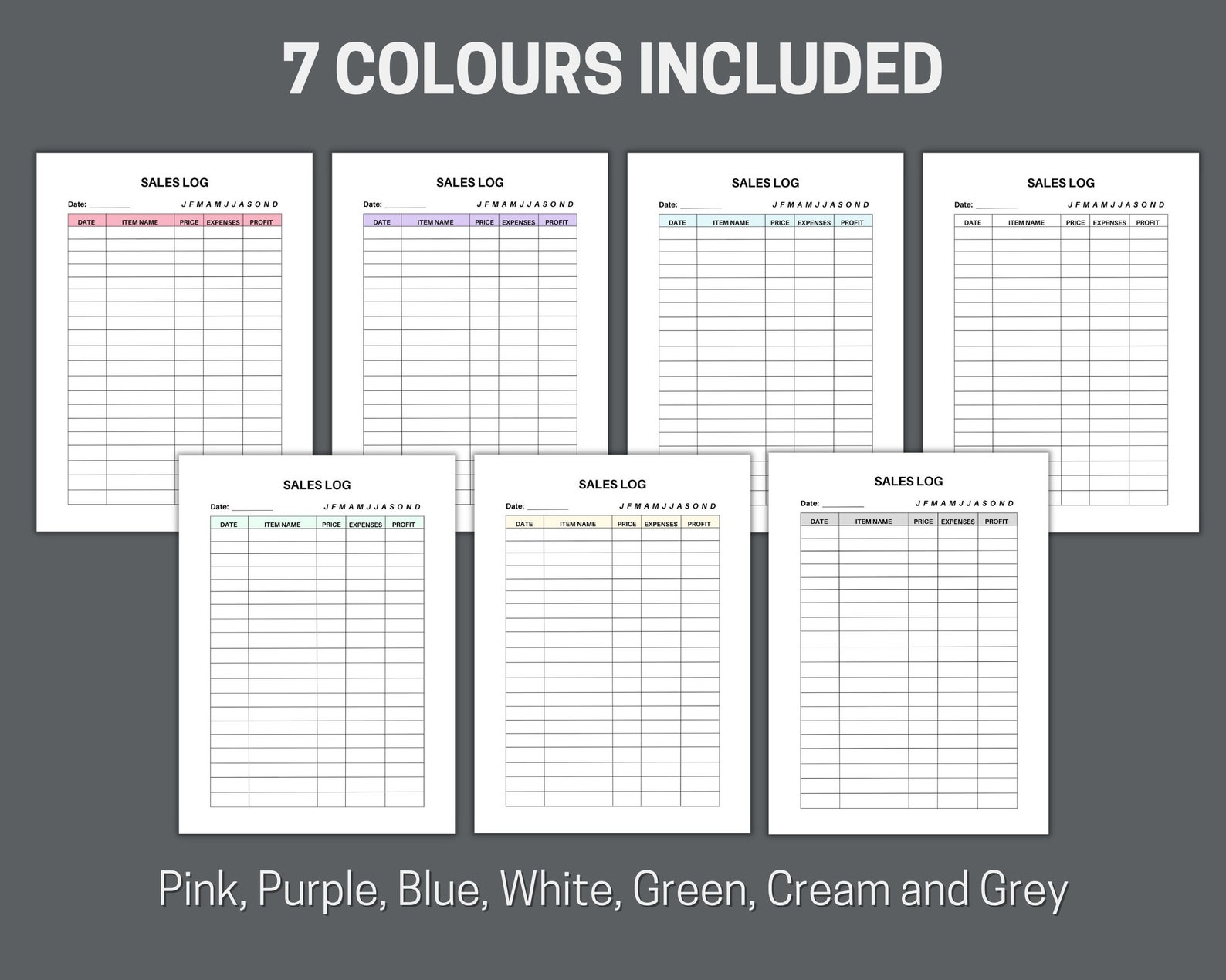 Sales Log, Printable Sales Tracker, Sales Log, Items Log, Profit and ...