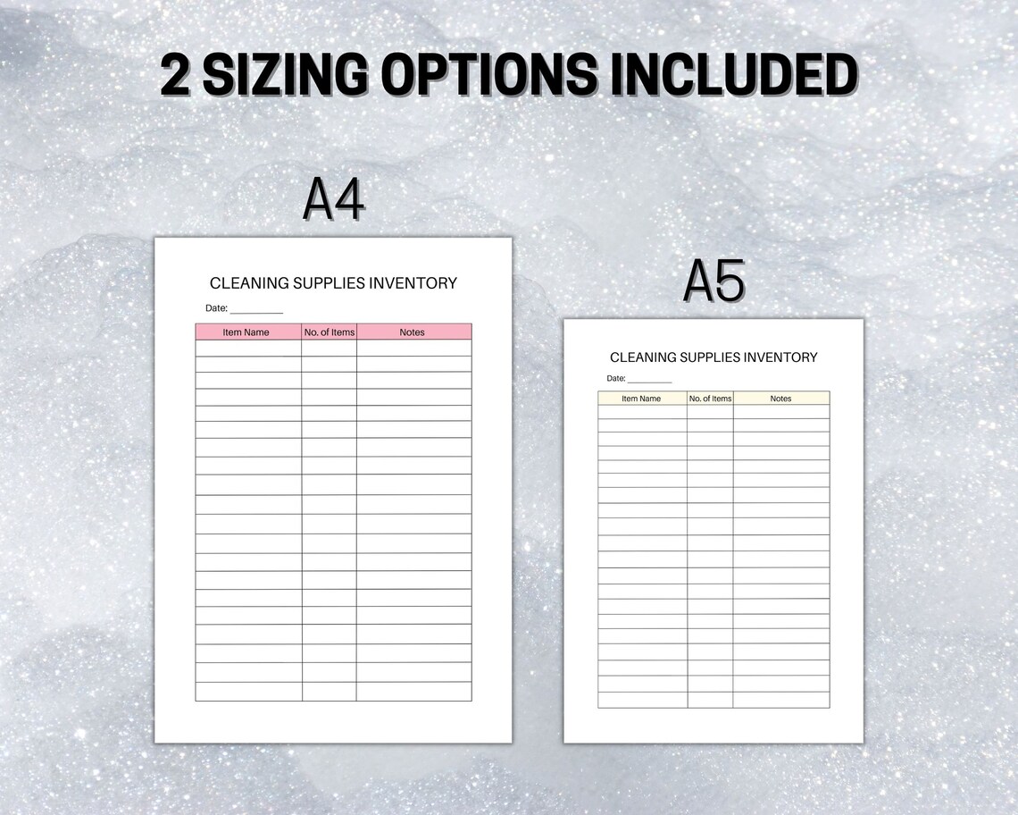 Cleaning Supplies Inventory, Printable Cleaning Supplies Log, Cleaning ...