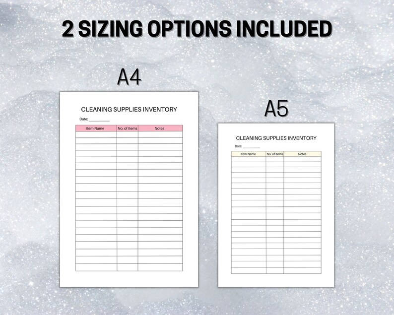 Cleaning Supplies Inventory, Printable Cleaning Supplies Log, Cleaning ...