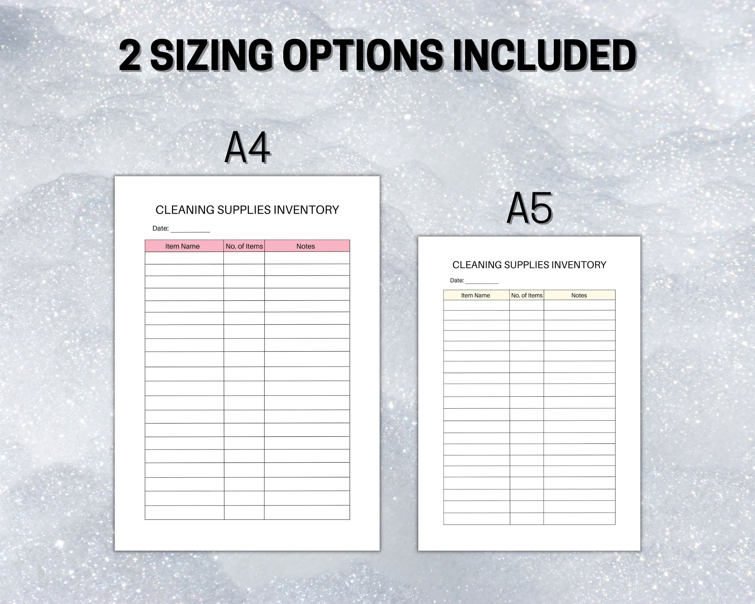 Cleaning Supplies Inventory, Printable Cleaning Supplies Log, Cleaning ...