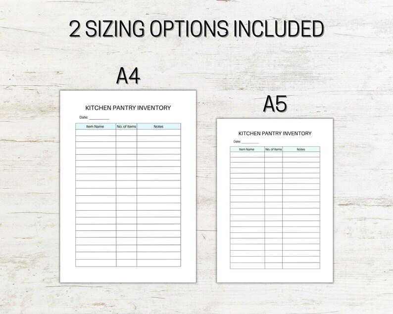Kitchen Pantry Inventory, Printable Kitchen Log, Kitchen Pantry ...