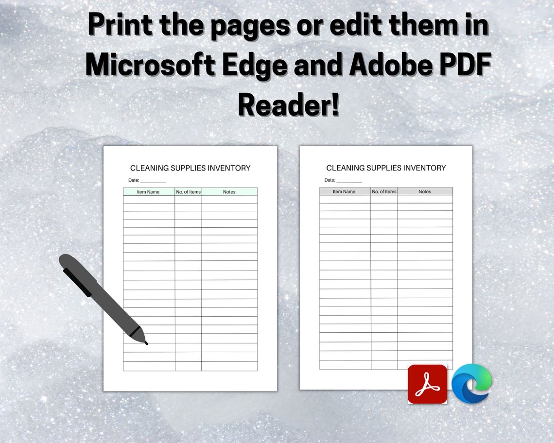 Cleaning Supplies Inventory, Printable Cleaning Supplies Log, Cleaning ...