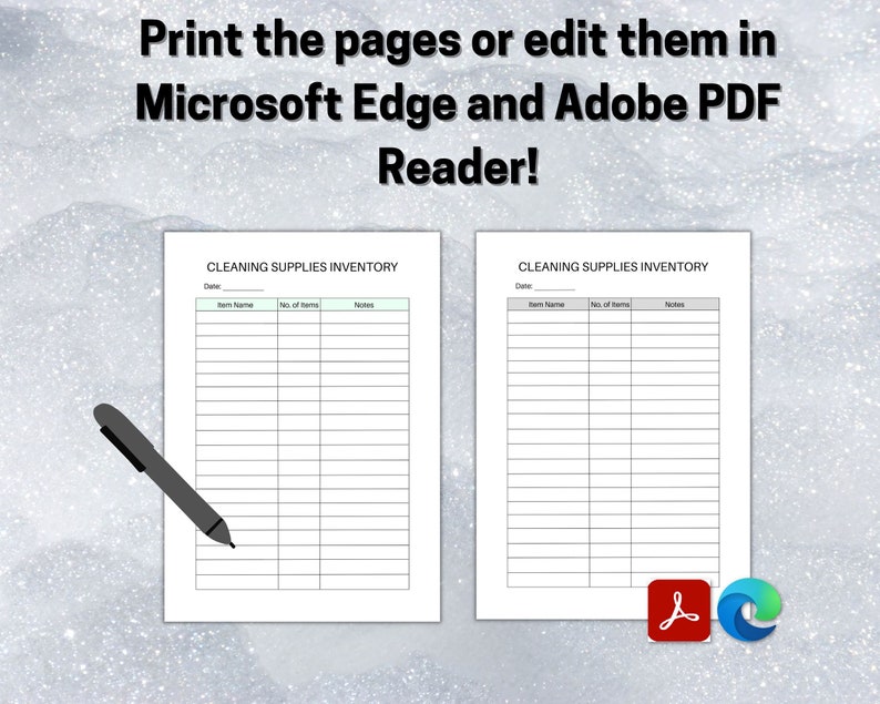 Cleaning Supplies Inventory, Printable Cleaning Supplies Log, Cleaning ...