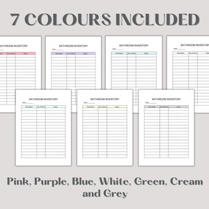 Bathroom Inventory, Printable Bathroom Log, Bathroom Organiser, Home ...