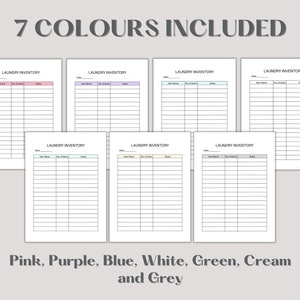 Laundy Inventory, Printable Laundry Inventory Log, Laundry Organiser ...