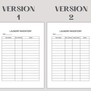 Laundy Inventory, Printable Laundry Inventory Log, Laundry Organiser ...