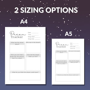 Dream Tracker, Printable Dream Analysis, Dream Journal, Dream Diary ...