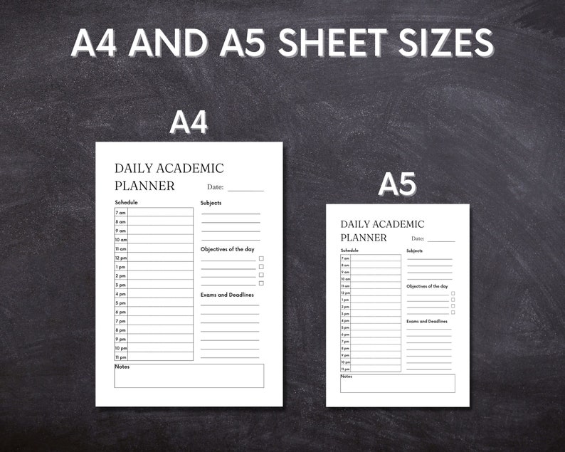 Daily School Planner, Printable Revision Tracker, Study Planner and ...