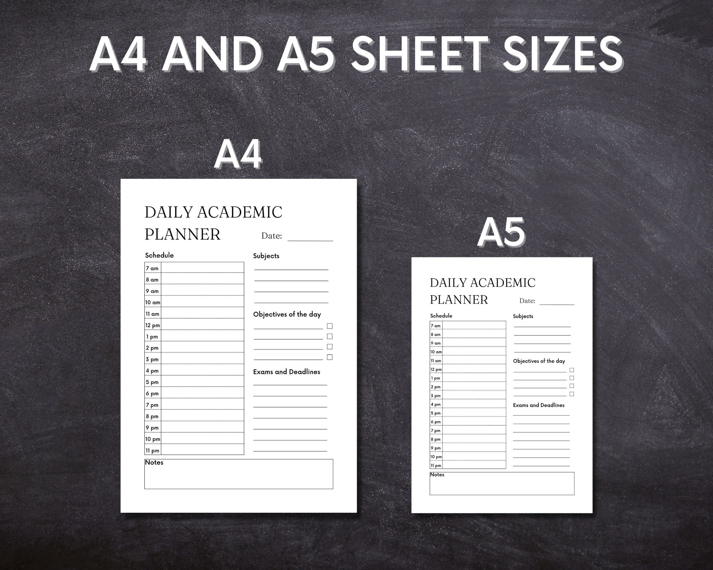 Daily School Planner, Printable Revision Tracker, Study Planner and ...