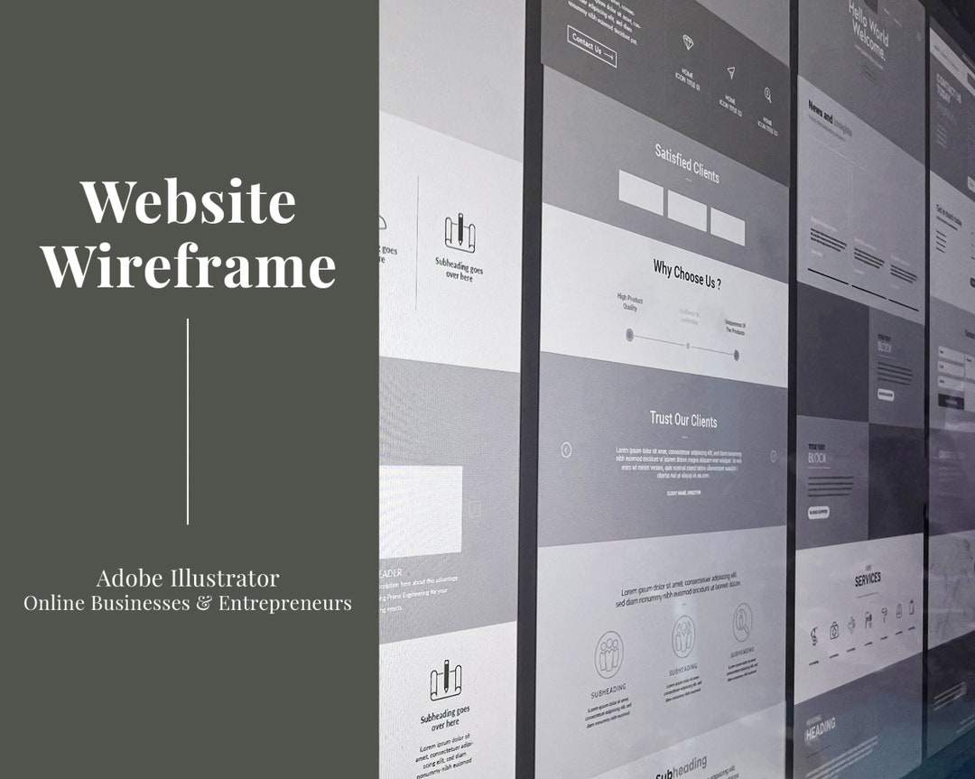 Website Wireframe Template Design | Website Strategy | Editable Adobe ...