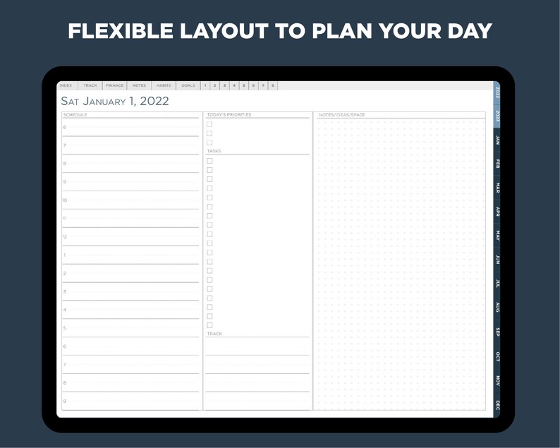 2022 Digital Planner for Goodnotes and Notability,ipad/android,blue ...