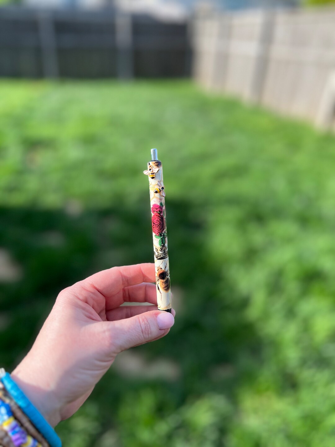 Bee Pen, Bee Themed, Bee Charms, Bee Lover Gift, Hive Pen, Floral Pen ...