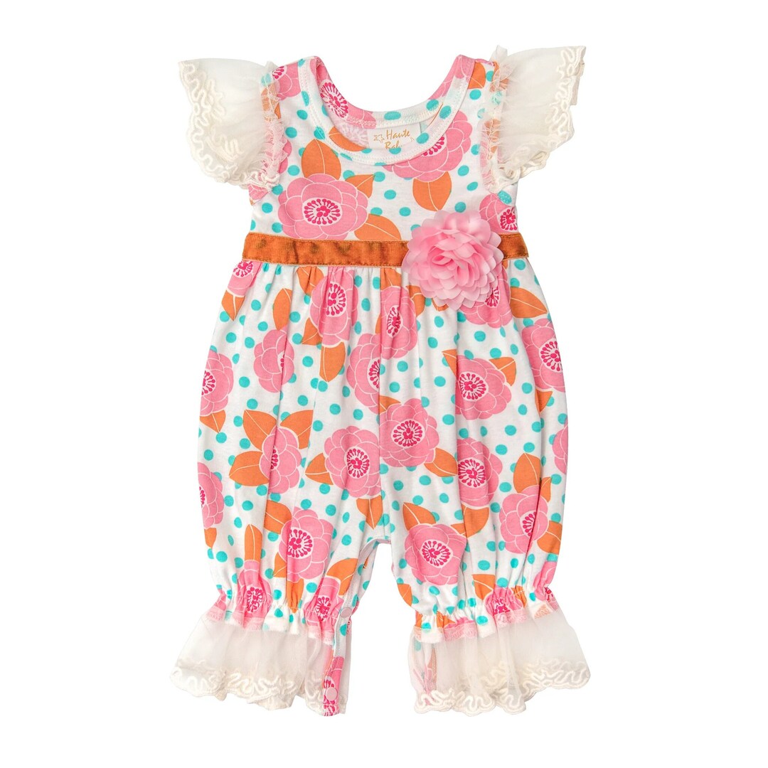 Haute Baby Floral Print Baby Romper – Cotton Bodysuit | Cute Infant ...