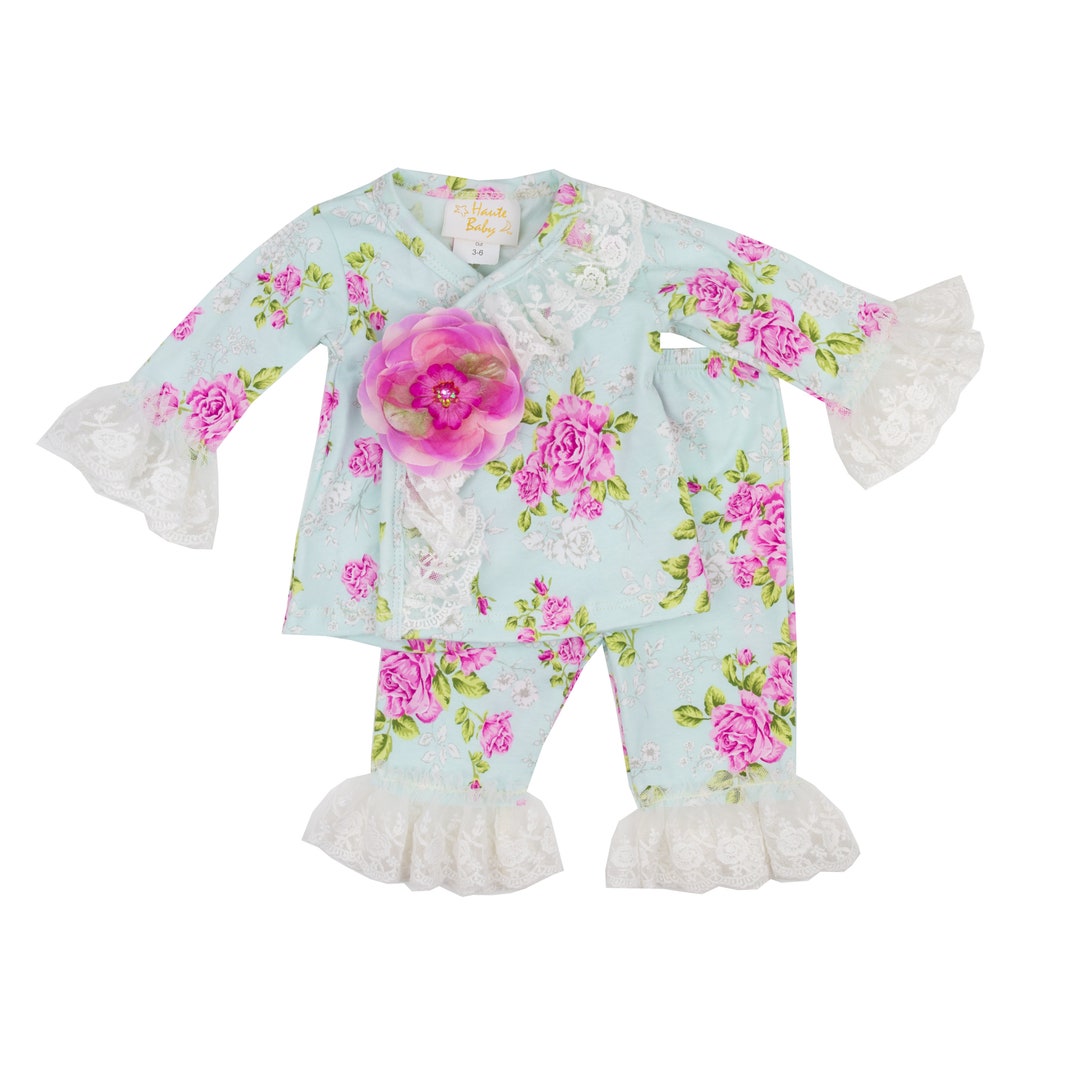 Haute Baby Bloomsbury Baby Girl Floral Sleeve Tops Pants Clothes Set ...