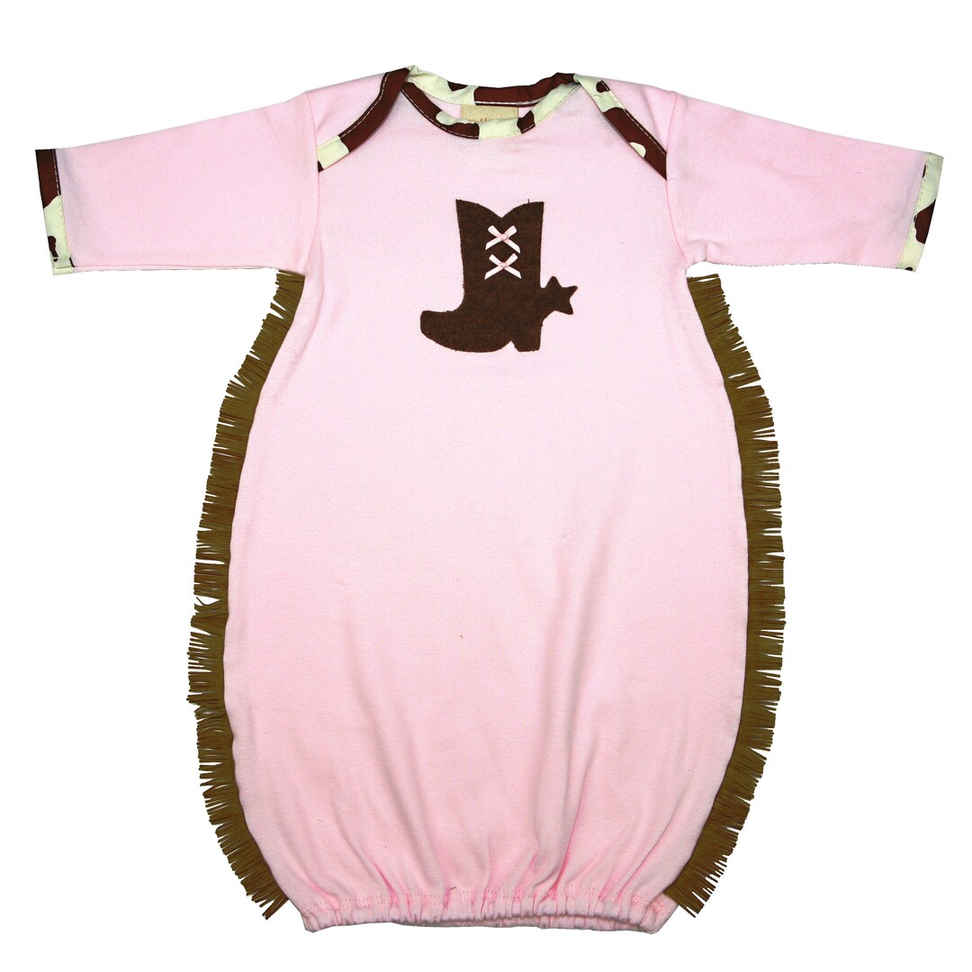 Haute Baby Rodeo Queen Cow Girl Take Me Home Gown With Floral Lace Baby ...